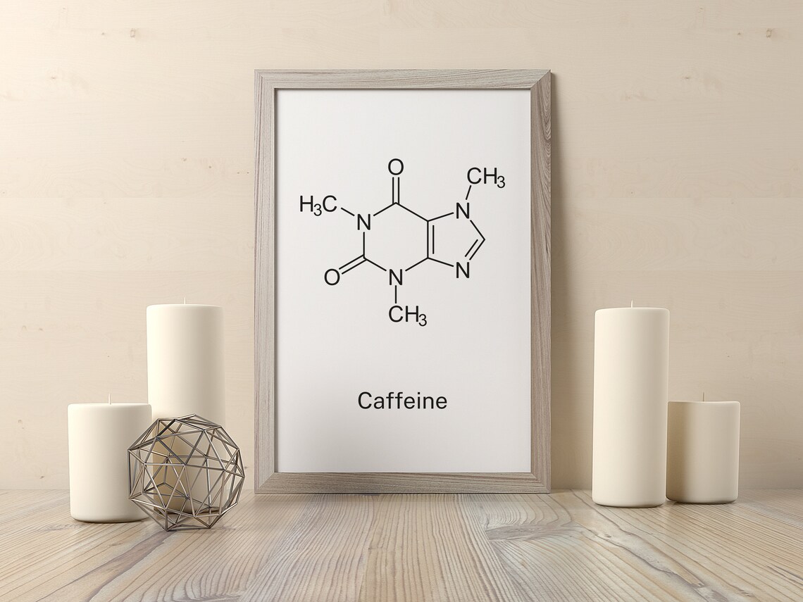 Caffeine Molecule Coffee Print Minimalist Print Chemistry | Etsy