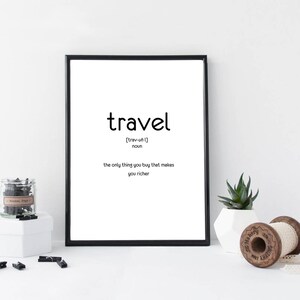 Sale!!! Travel Definition, Printable Travel Quote, Typography Wall Art ...