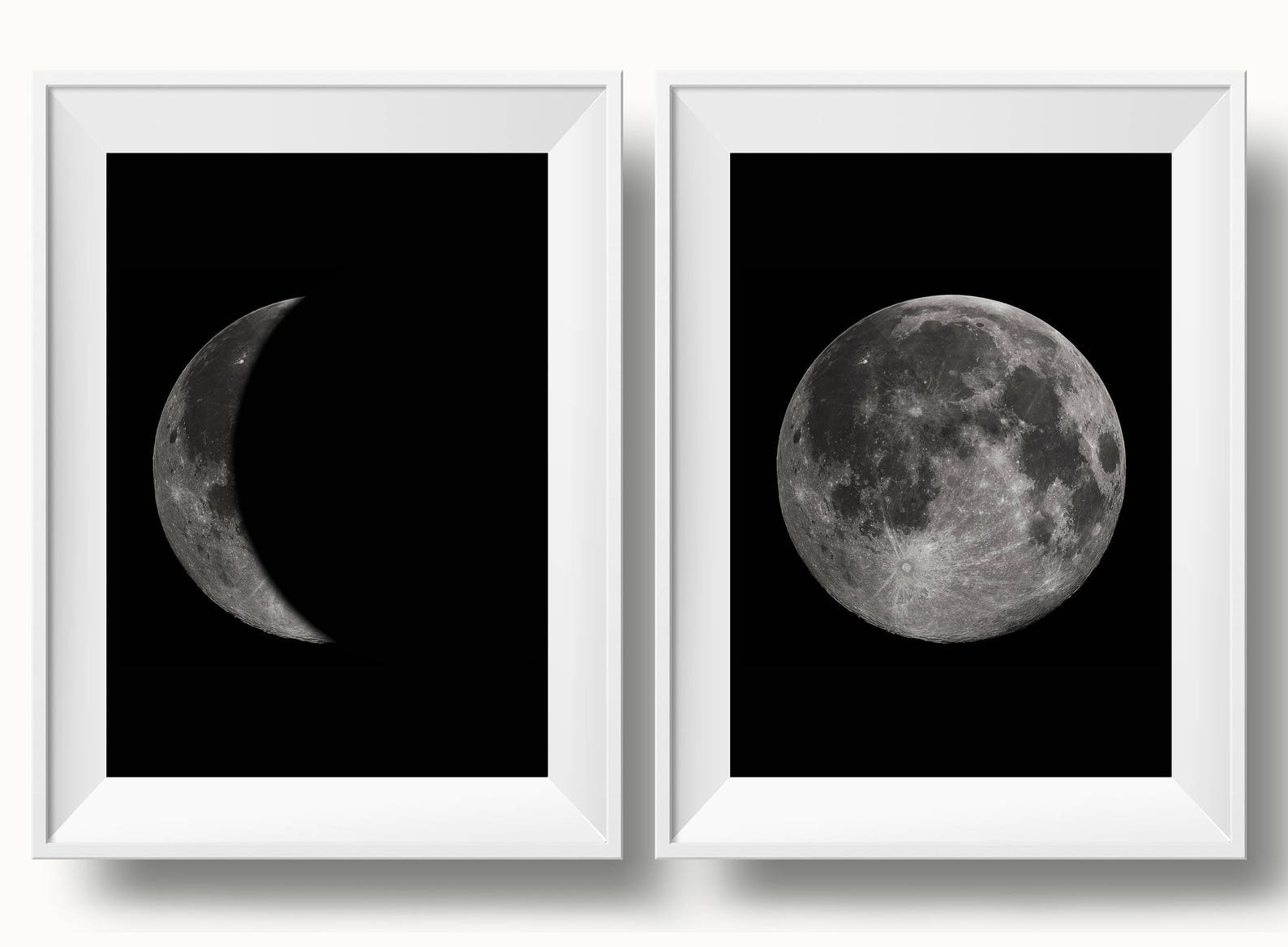 Moon Print Set Moon Phases Poster Large Moon Print Full - Etsy