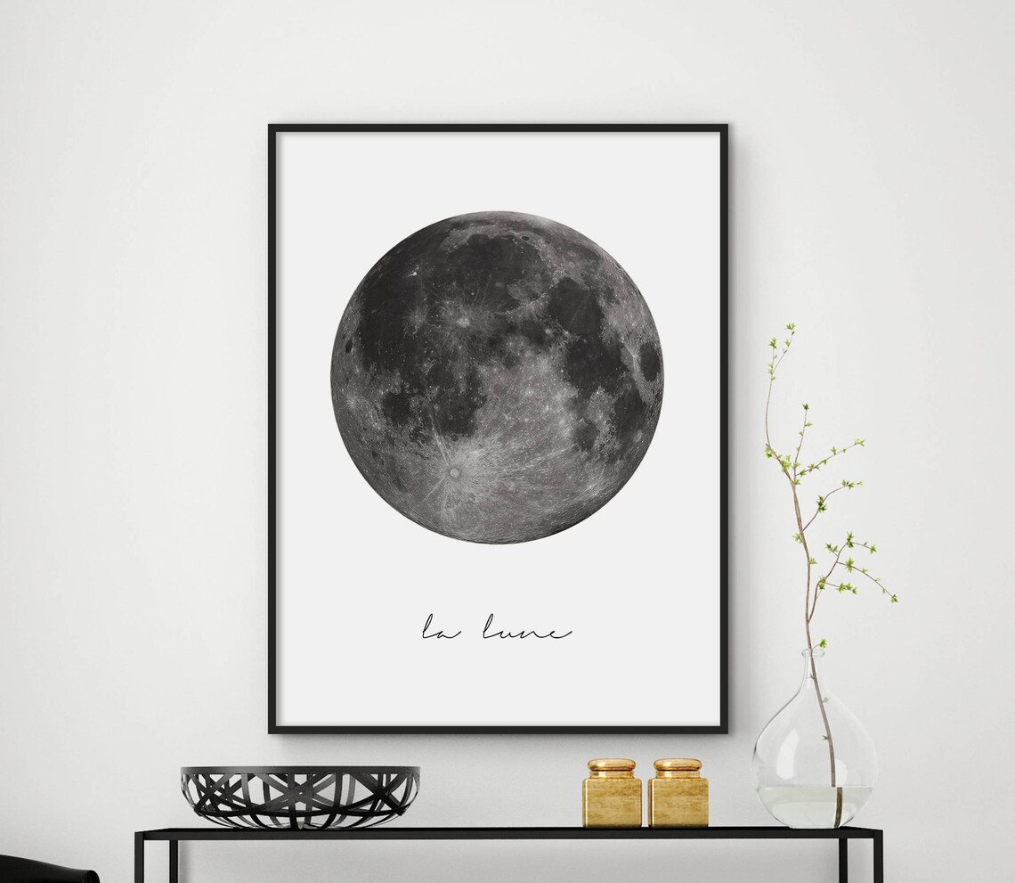 La Lune Print Moon Print Moon Poster La Lune Wall Art La - Etsy