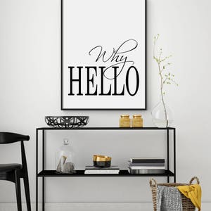 Why Hello, Why Hello Print, Art Gift, Typography Decor, Affiche ...