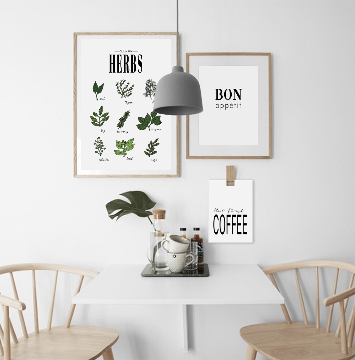 Herbs Print Herbs Poster Culinary Herbs Kitchen Herb Print - Etsy