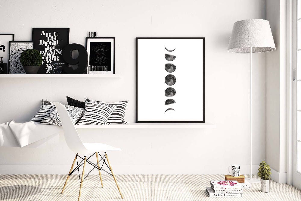 Moon Print Moon Poster Moon Phases Moon Phase Poster Moon | Etsy
