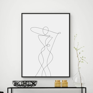 Abstract Woman Line Art, Female Figure Sketch, Girl One Line Drawing ...