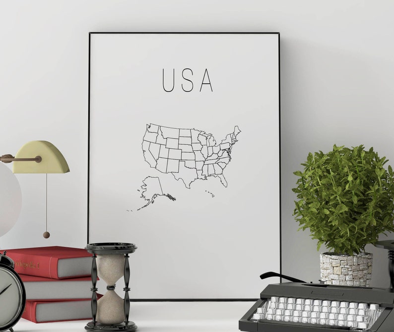 SALE! United States Map Large Map USA Map Print United States Home ...