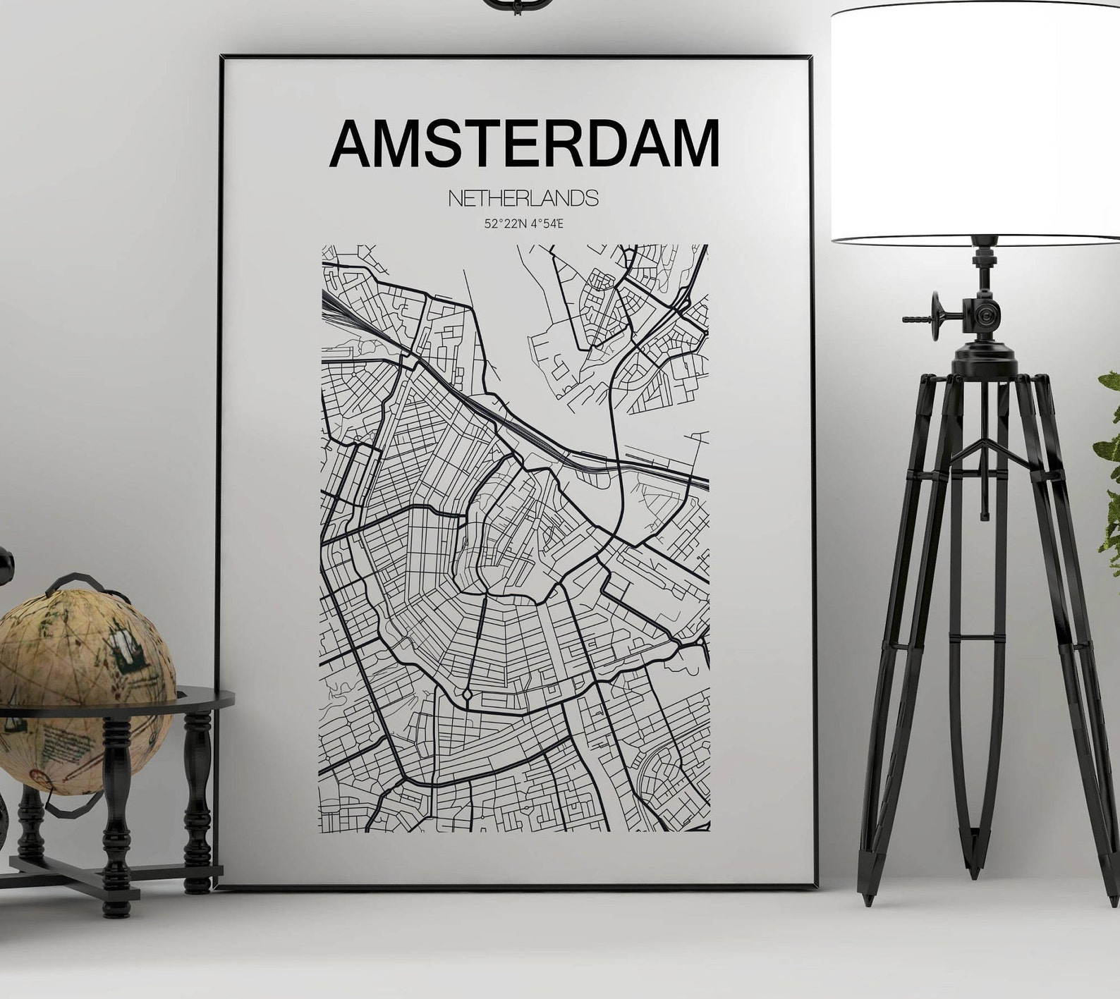 SALE Amsterdam Map Print Netherlands Amsterdam City - Etsy