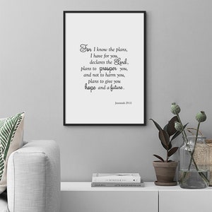 Jeremiah 29 11, Bible Verse Print, Scripture Print, Bible Verse Wall ...