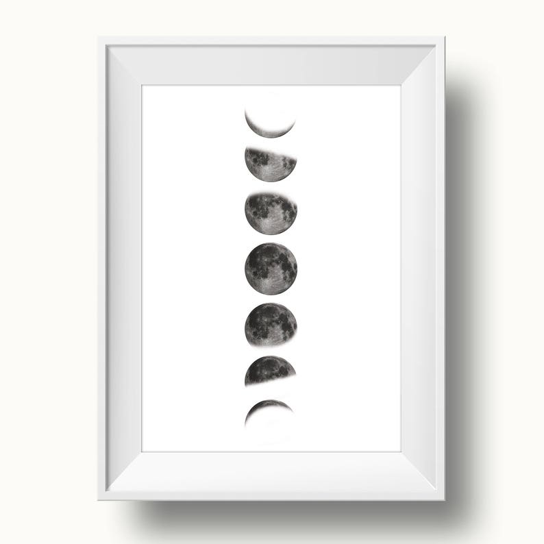 Moon Print Moon Poster Moon Phases Moon Phase Poster Moon | Etsy