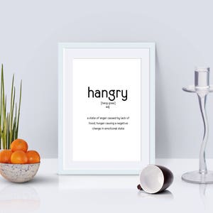 Sale!!! Hangry Print, Hangry Definition Print, Kitchen Poster ...