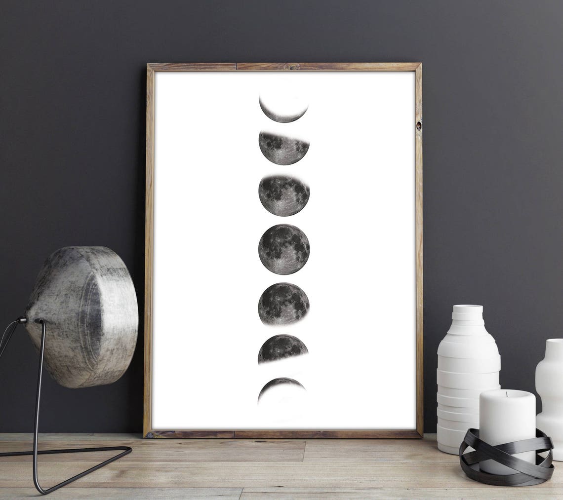 Moon Print Moon Poster Moon Phases Moon Phase Poster Moon | Etsy