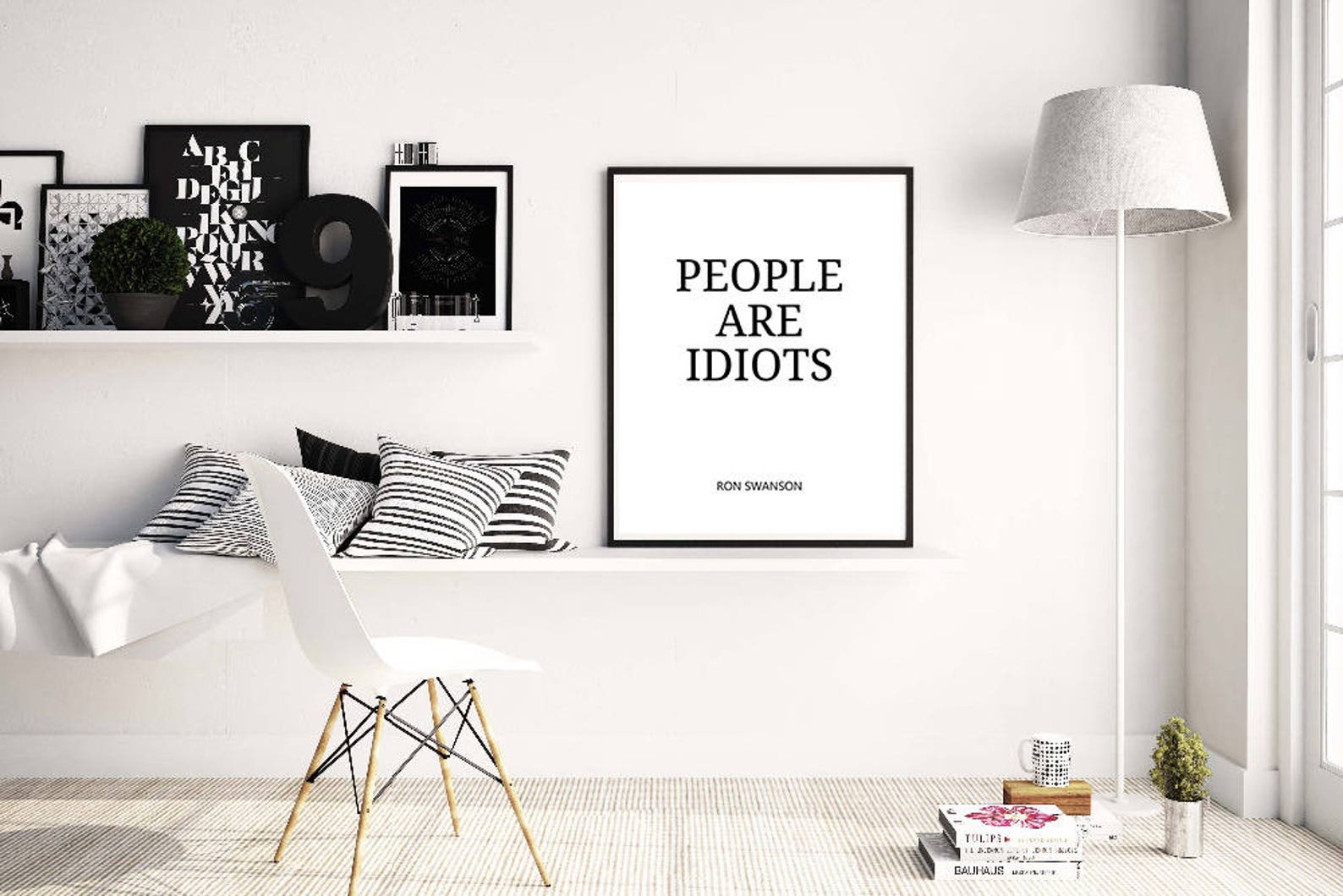 Ron Swanson Quote People Are Idiots Funny Quotes Printable - Etsy