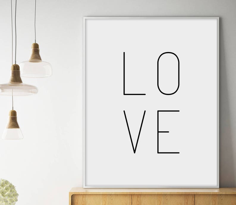 Love, Love Poster, Typography Print, Love Print, Love Printable, Modern ...