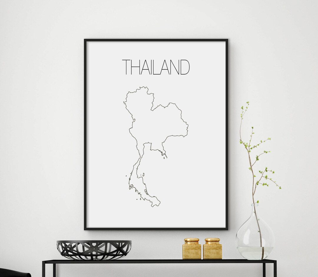 Sale!!! Thailand Map Thailand Poster Thailand Print Thailand Wall Art ...