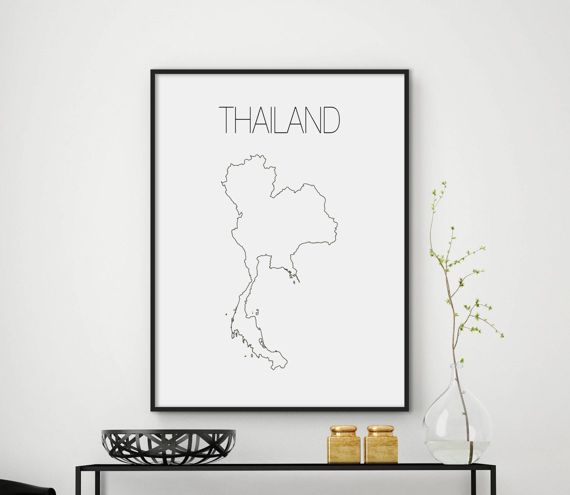 Sale Thailand Map Thailand Poster Thailand Print Thailand - Etsy
