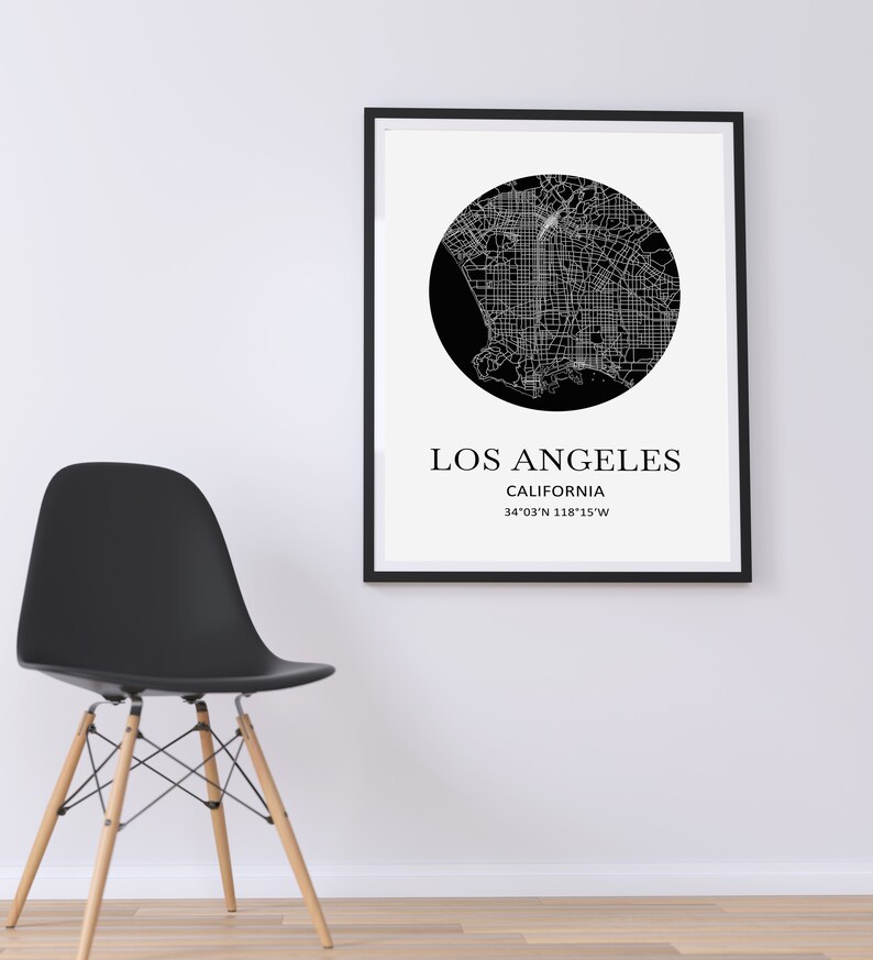 Los Angeles Map Print LA Map Poster California Map Print - Etsy