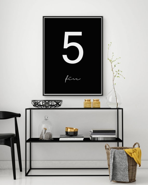 Number 5 print Number 5 printable Number 5 wall art Number | Etsy