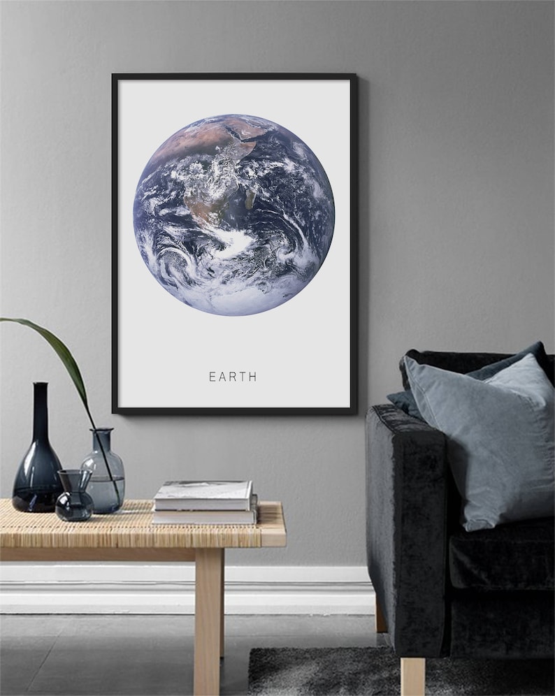 Earth Print Earth Poster Earth Photo Minimalist Decor | Etsy