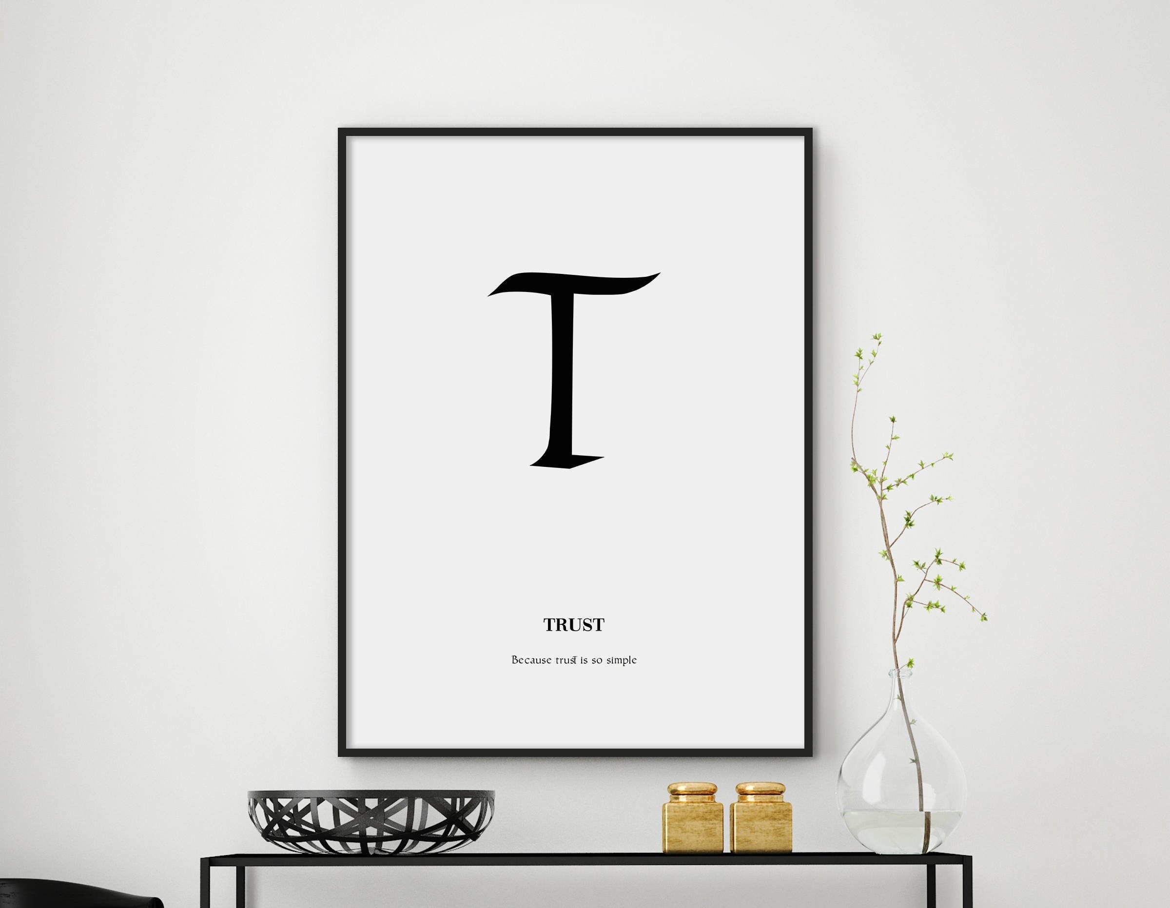 Letter t wall decor letter t decor letter t print | Etsy