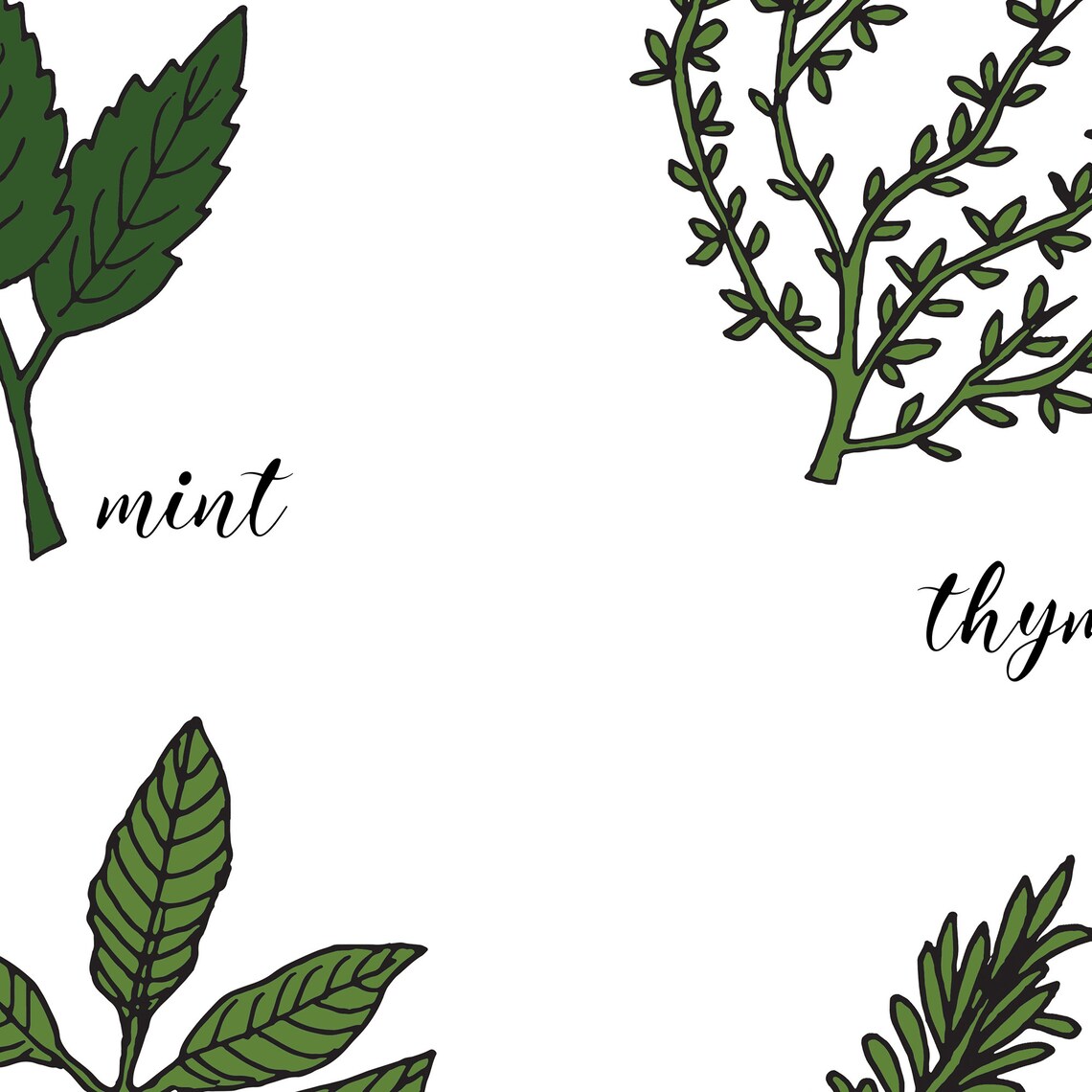 Herbs Print Herbs Poster Culinary Herbs Kitchen Herb Print - Etsy