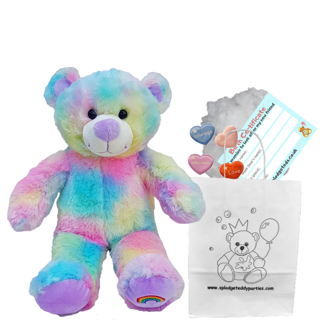 10 Magical Rainbow Teddy Bear 10 Inch/25cm Build Your Own Teddy Bear ...