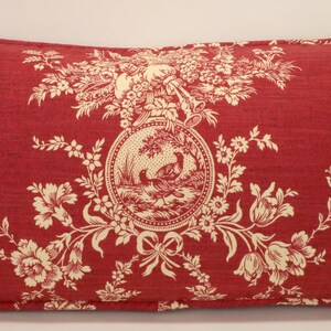 Set of 2 18 Red Bird Toile Throw Pillow Covers, Waverly Country House ...