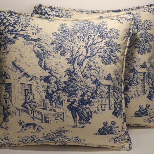 Navy Toile Pillows - Etsy