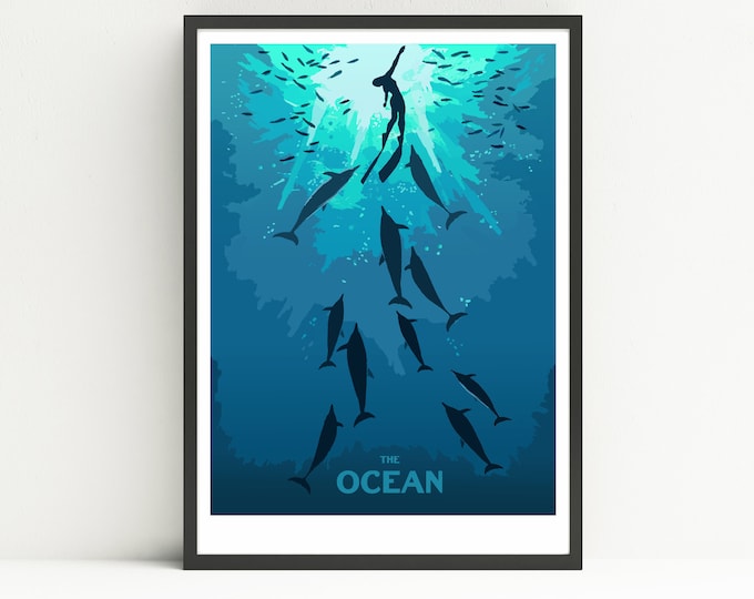 The Ocean Poster // Print // Conservation // Environmental Art // Ocean ...