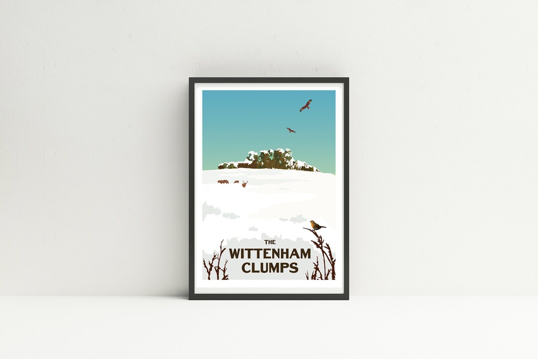 Wittenham Clumps in Winter Print, Wittenham Clumps Print, Oxfordshire ...