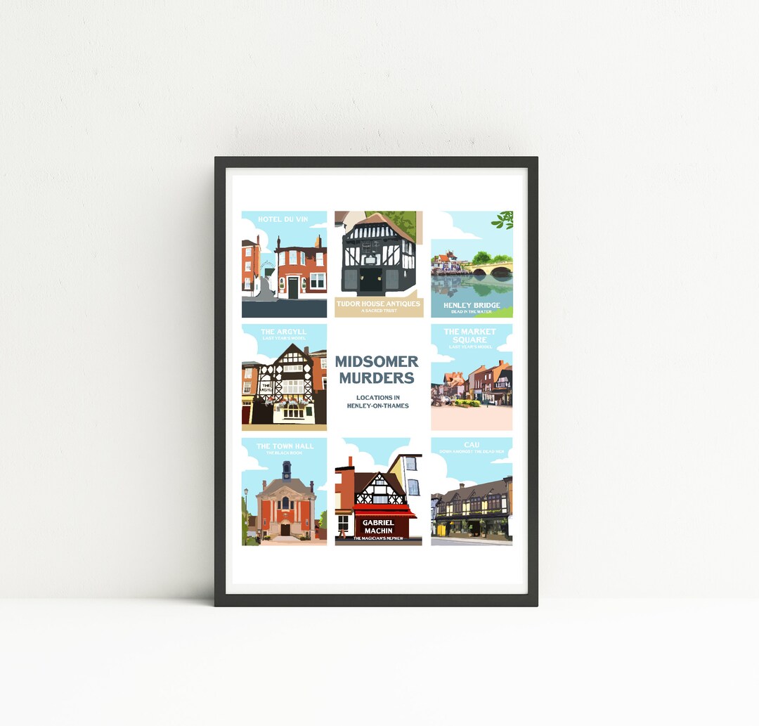 Midsomer Murders Locations Art Poster // Art Print // Wall Art - Etsy