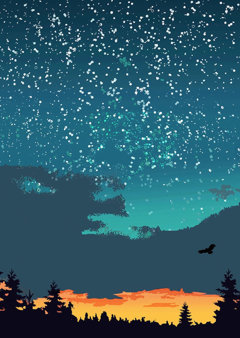 The Night Sky // Art Print // Poster // Nature // Astrology - Etsy UK