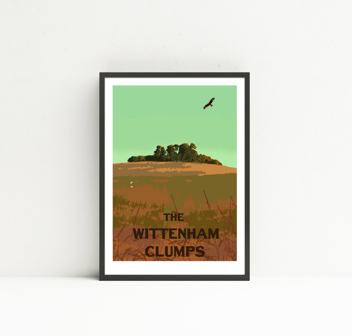 Wittenham Clumps Print Oxfordshire Print the Wittenham - Etsy UK