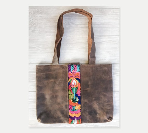 Guatemalan Bag Guatemalan Leather Tote Bag Ethnic Bag - Etsy