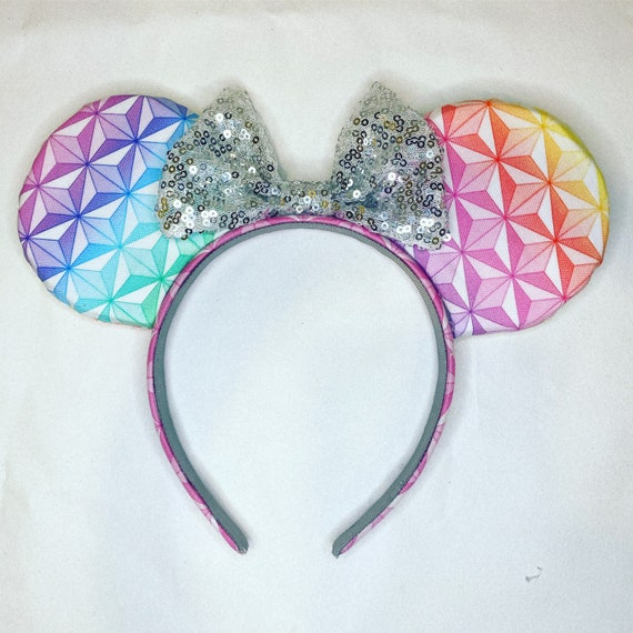 Rainbow Spaceship Earth Mouse Ears | Etsy