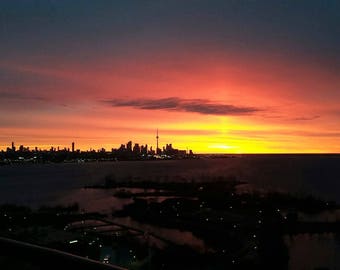 Items similar to Toronto Skyline Sunrise Gallery Wrap on Etsy