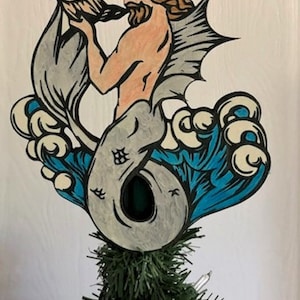 Merman Tree Topper, Male Mermaid Tree Topper, Merman Christmas Ornament ...