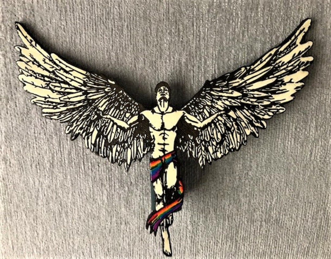 Pride Male Angel Tree Topper, Male Angel Topper, Wood Male Angel Tree ...