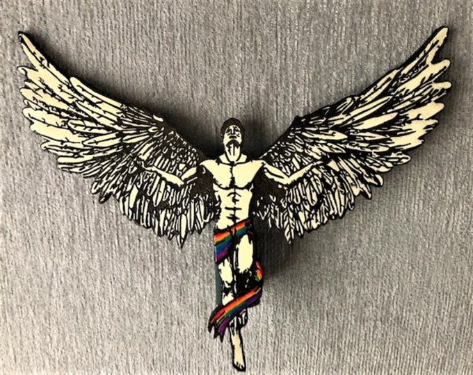 Pride Male Angel Tree Topper, Male Angel Topper, Wood Male Angel Tree ...