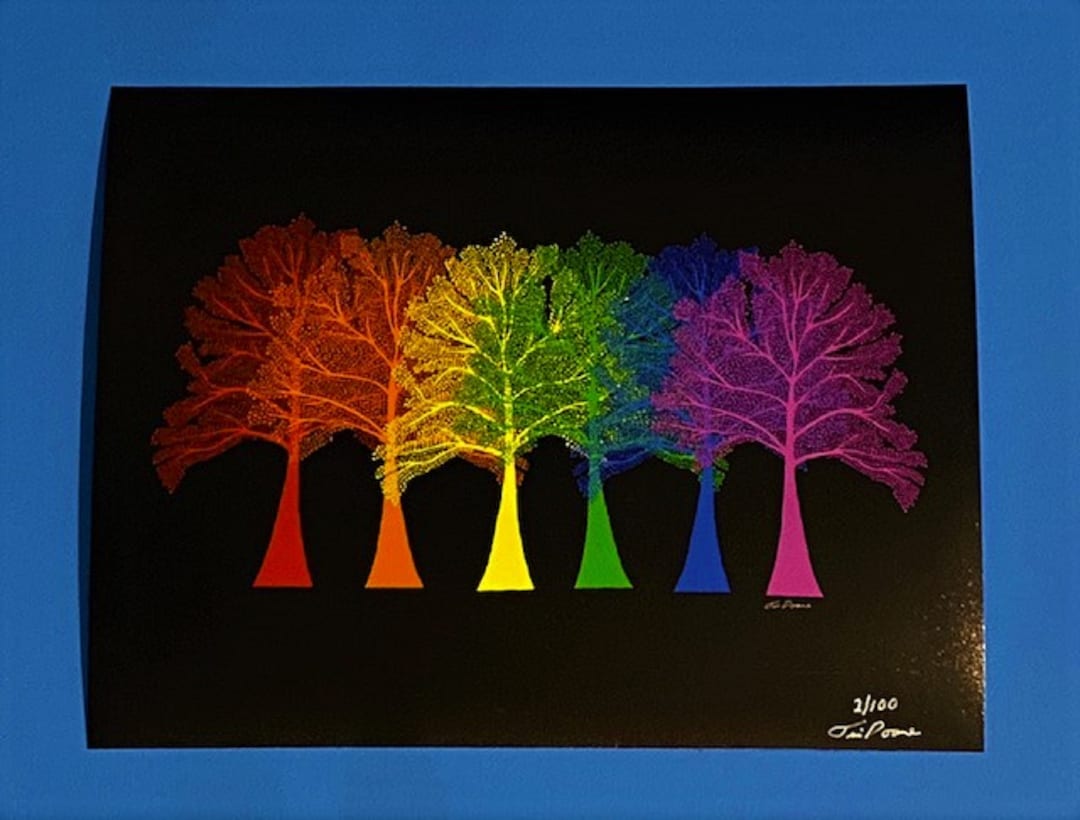 Rainbow Tree Art, Rainbow Naturally Pride, Family Tree Print, Art, Gay ...