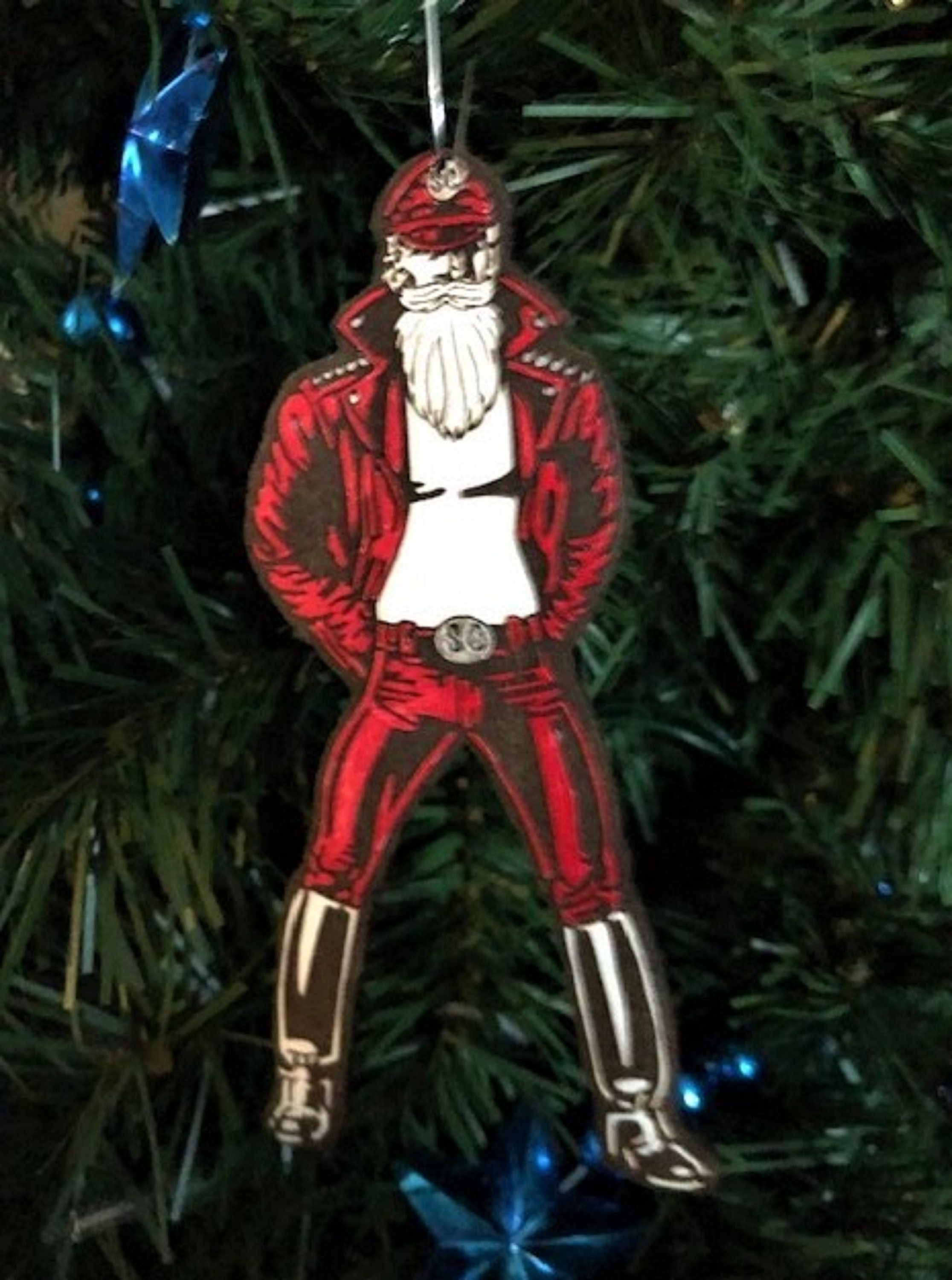 Gay Leatherman, Leatherman Ornament, Leather Santa Ornament, Gay Male ...