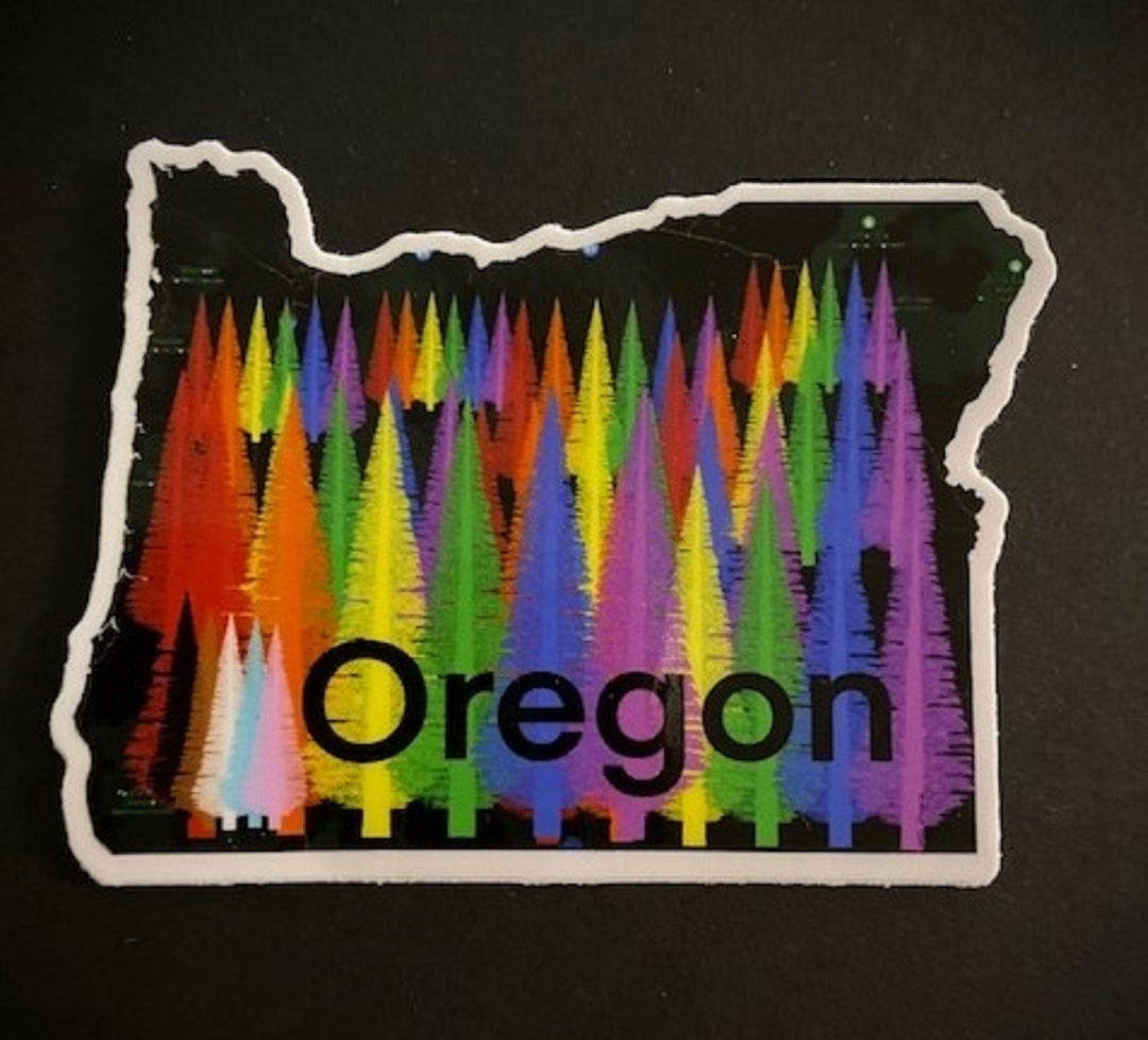 Oregon Pride Sticker: Rainbow Tree Decal - LGBTQ Support - Etsy