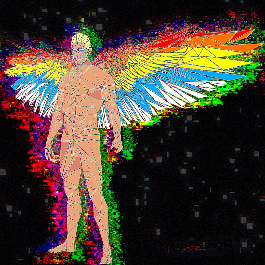Rainbow Male Angel Male Angel Print Rainbow Art Pride Art Gay Art