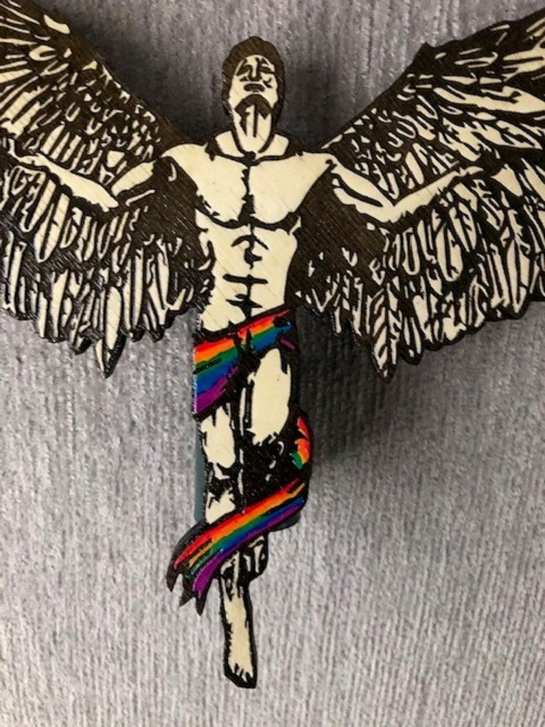 Pride Male Angel Tree Topper, Male Angel Topper, Wood Male Angel Tree ...