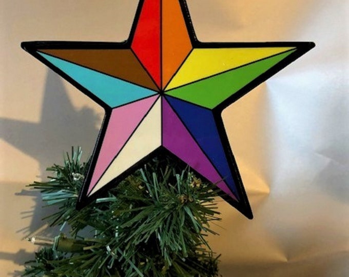 Gay Pride Tree Topper, Gay Pride Star Tree Topper, Gay Christmas Tree ...