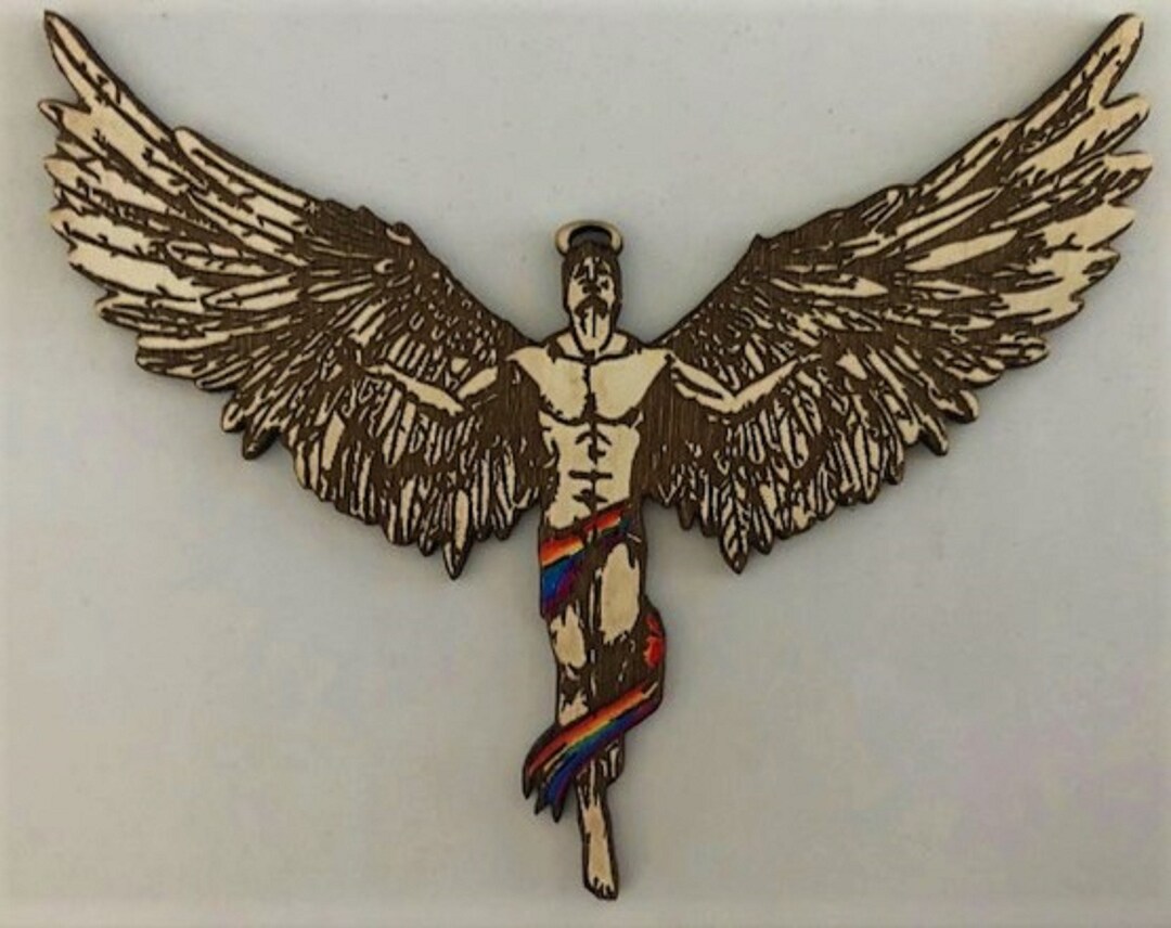 Pride Male Angel Ornament, Gay Angel Ornament, Male Angel, Gay ...