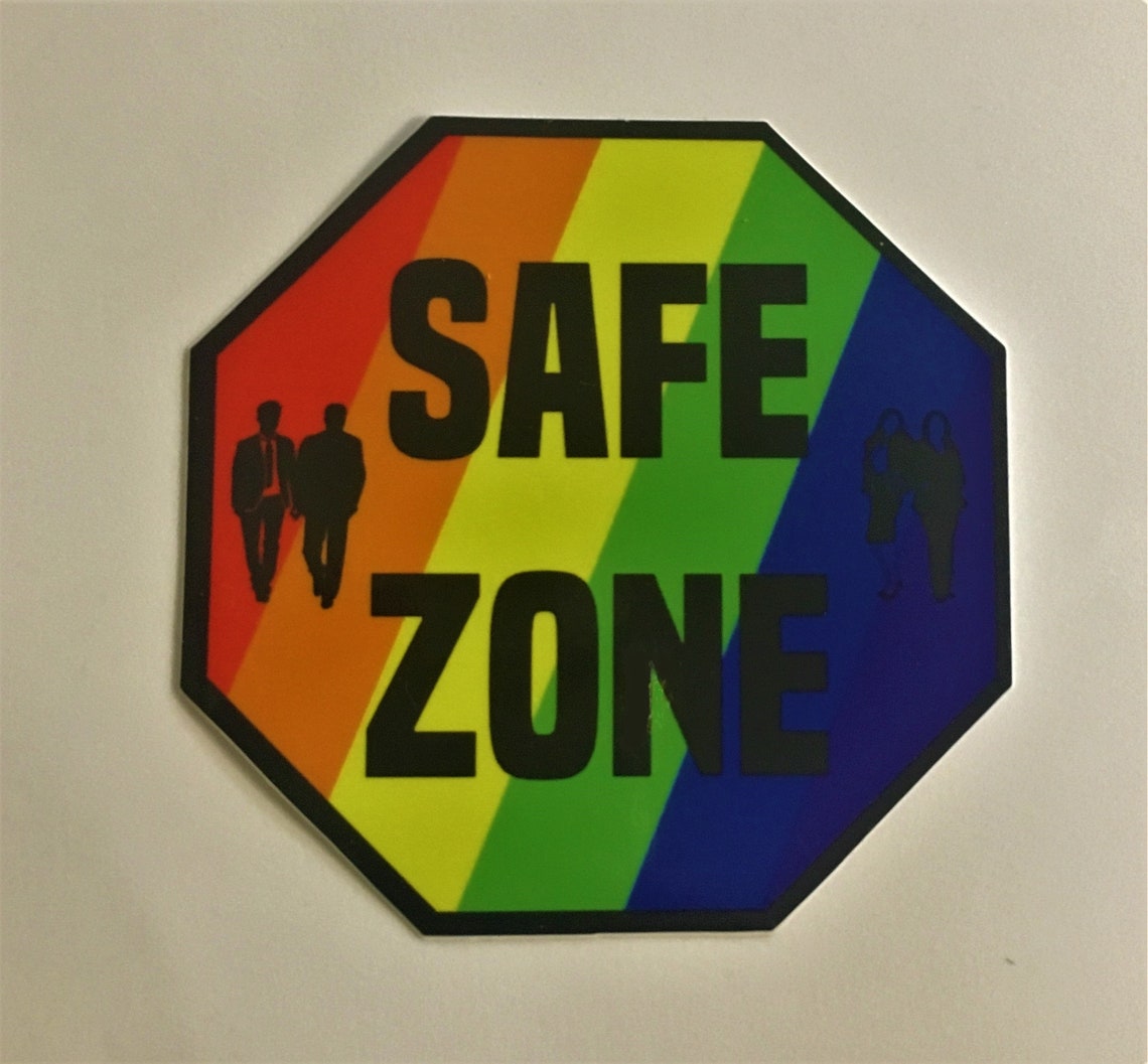 Gay Pride Safe Zone Sticker - Rainbow LGBTQ+ Friendly Decal - Etsy
