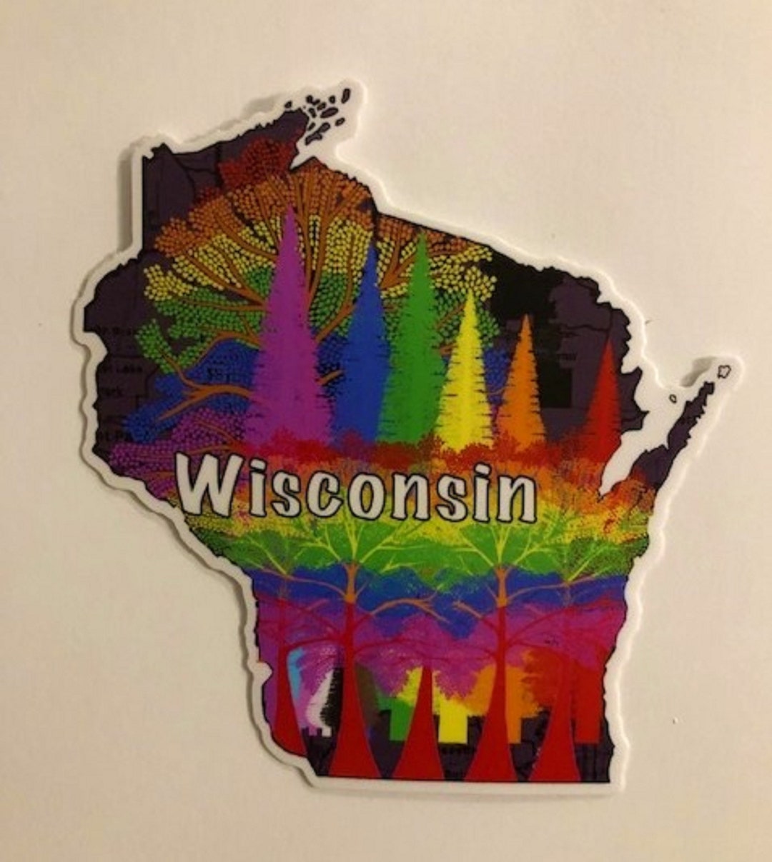 Wisconsin Pride Sticker: Rainbow Trees, LGBTQ Vinyl Decal - Etsy