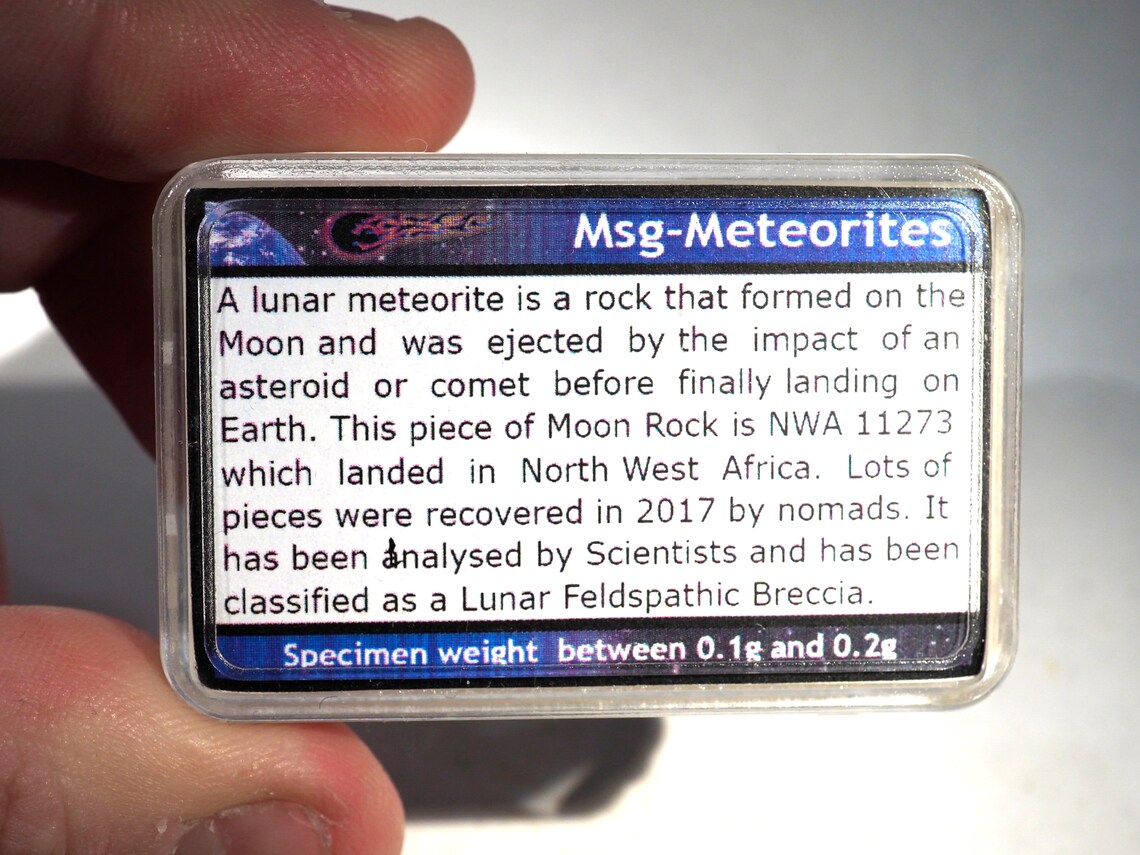 Genuine Moon Rock Fragment of a Lunar Meteorite in a Display - Etsy UK