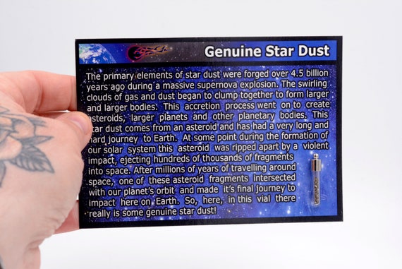 Star Dust on a Card Genuine Meteorite Cutting Dust in a Vial - Etsy