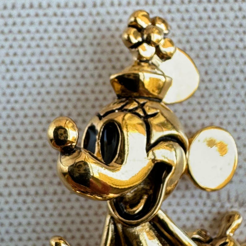 Vintage Disney Napier Minnie Mouse Brooch, Gold Tone Costume Jewelry - Etsy