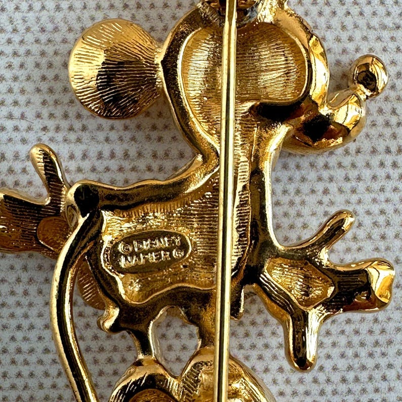 Vintage Disney Napier Minnie Mouse Brooch, Gold Tone Costume Jewelry - Etsy